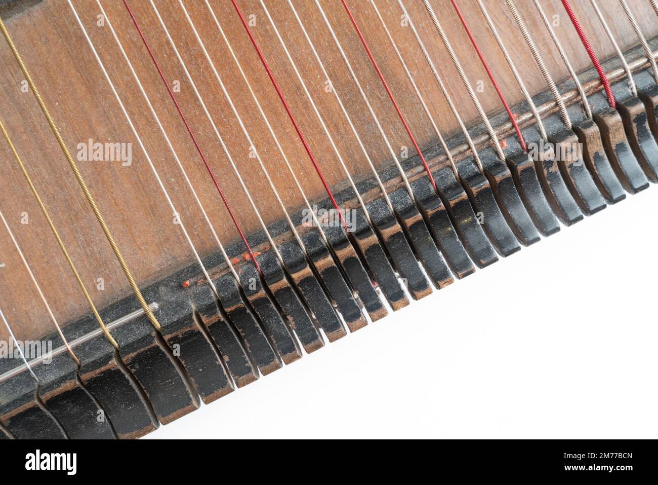 Top horizontal studio shot of vintage, old wooden zither isolated on ...