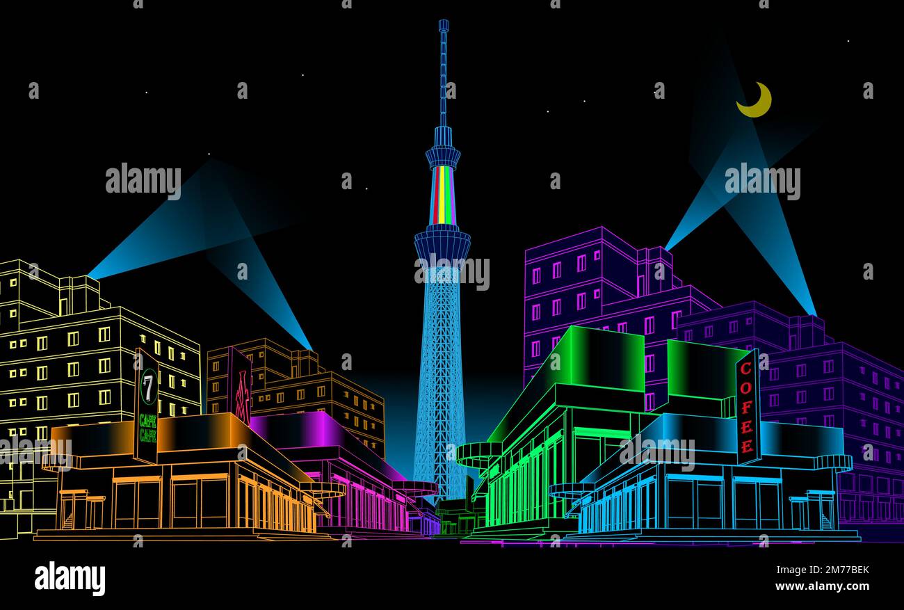 Tokyo cityscape mountain Stock Vector Images - Alamy