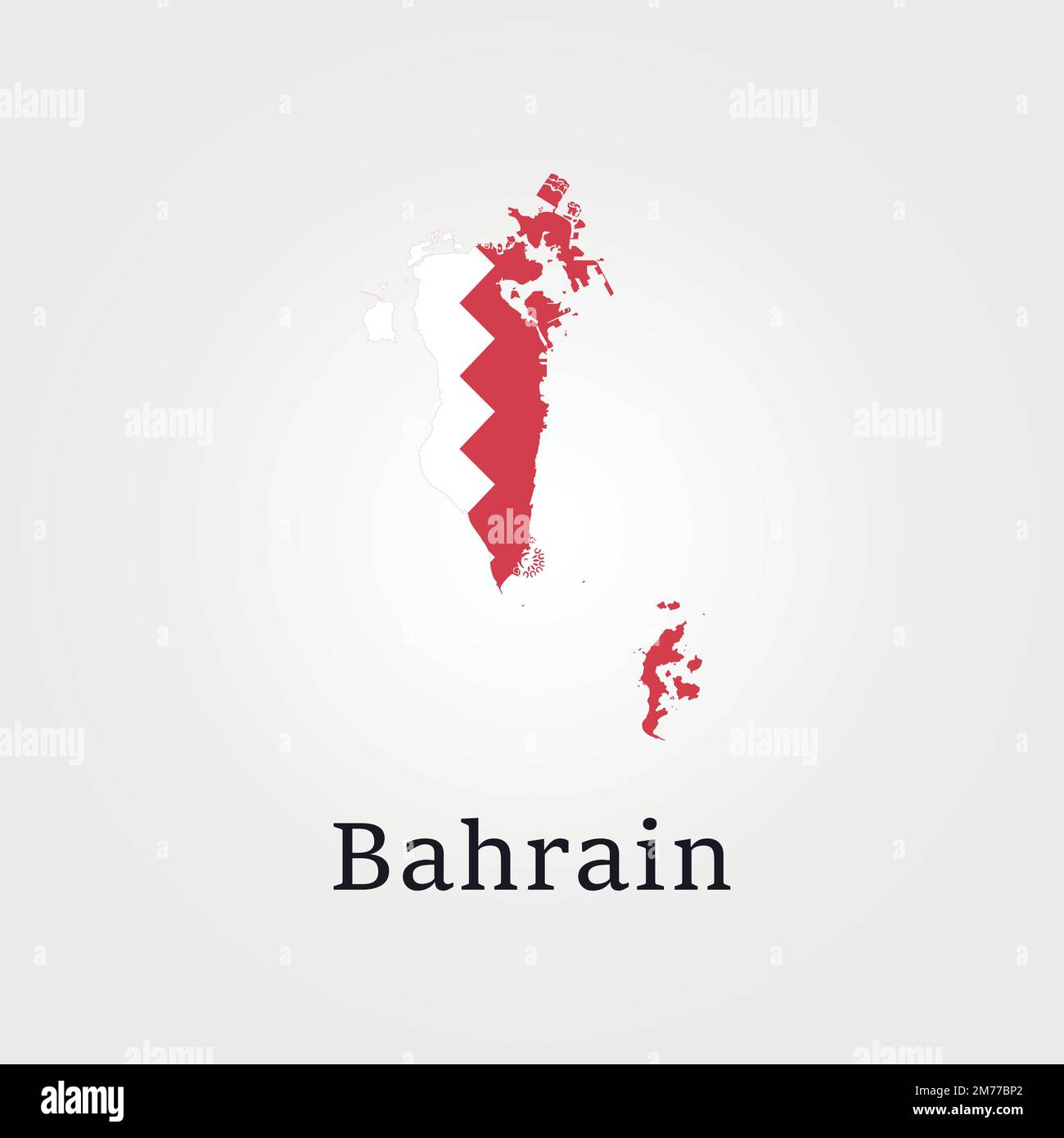 detailed illustration of a map of Bahrain with flag, eps10 vector Stock ...