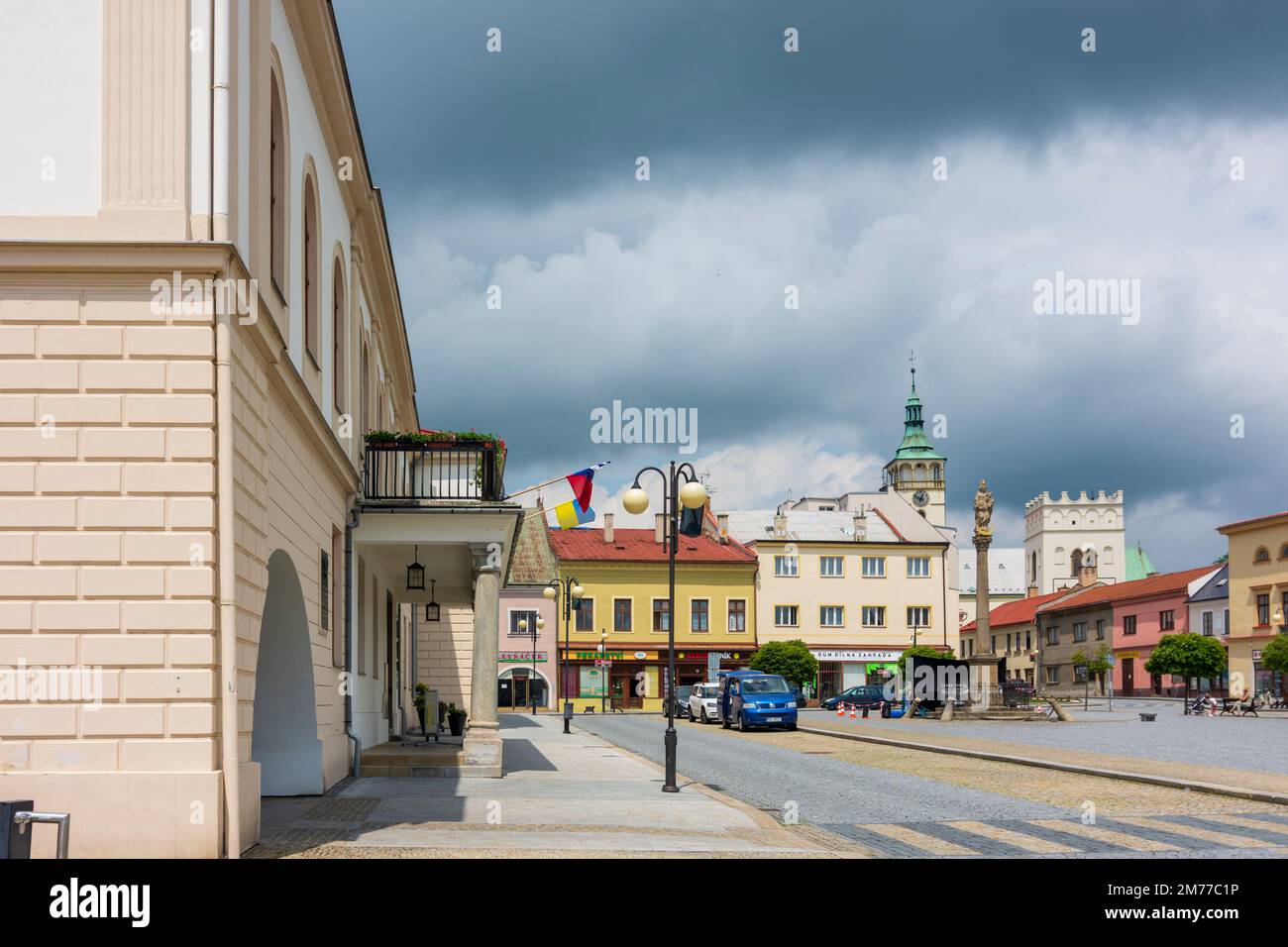 Lipnik nad Becvou (Leipnik): Town Hall, Town square, Church of Saint ...