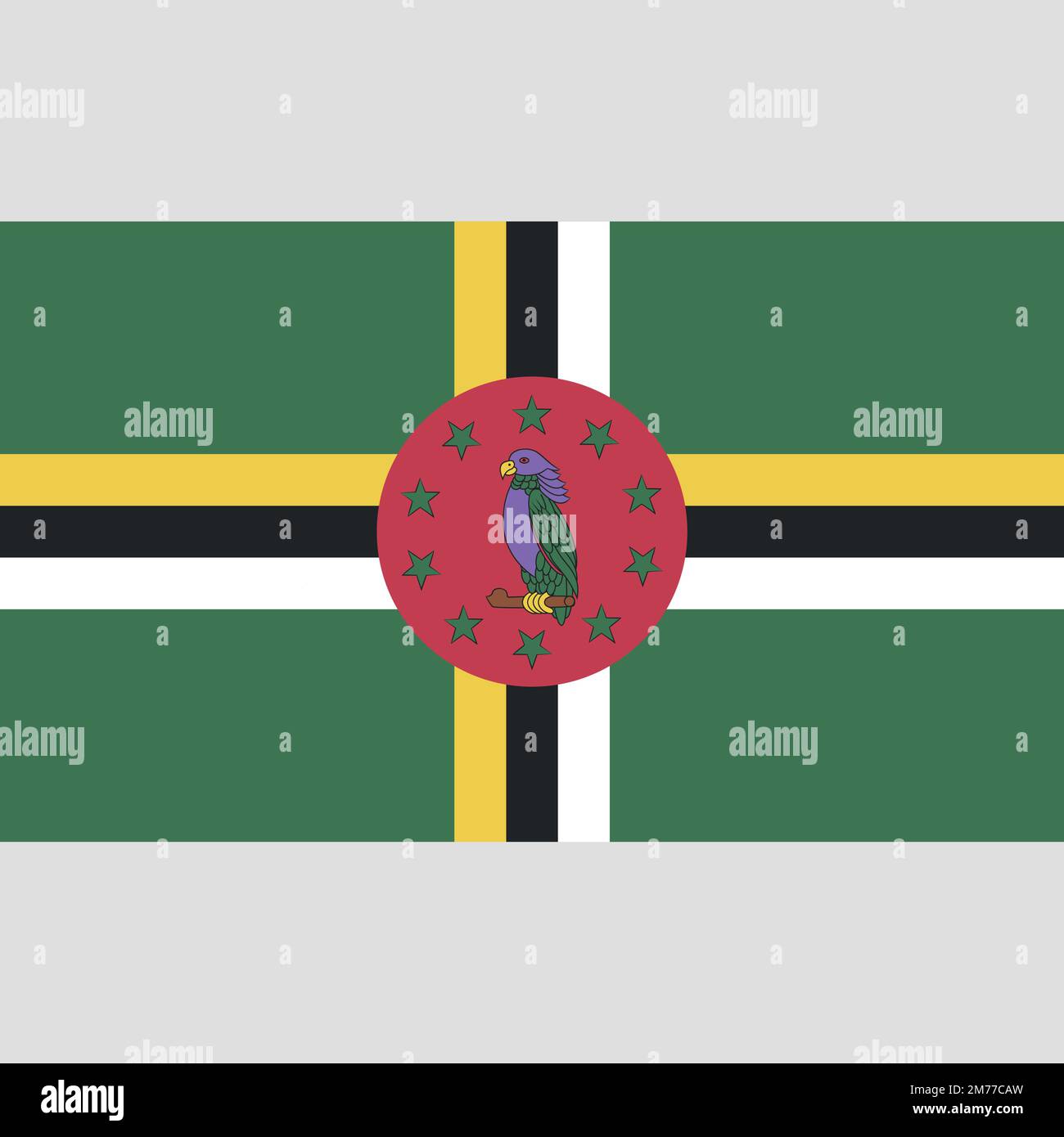 National Dominica flag, official colors and proportion correctly ...
