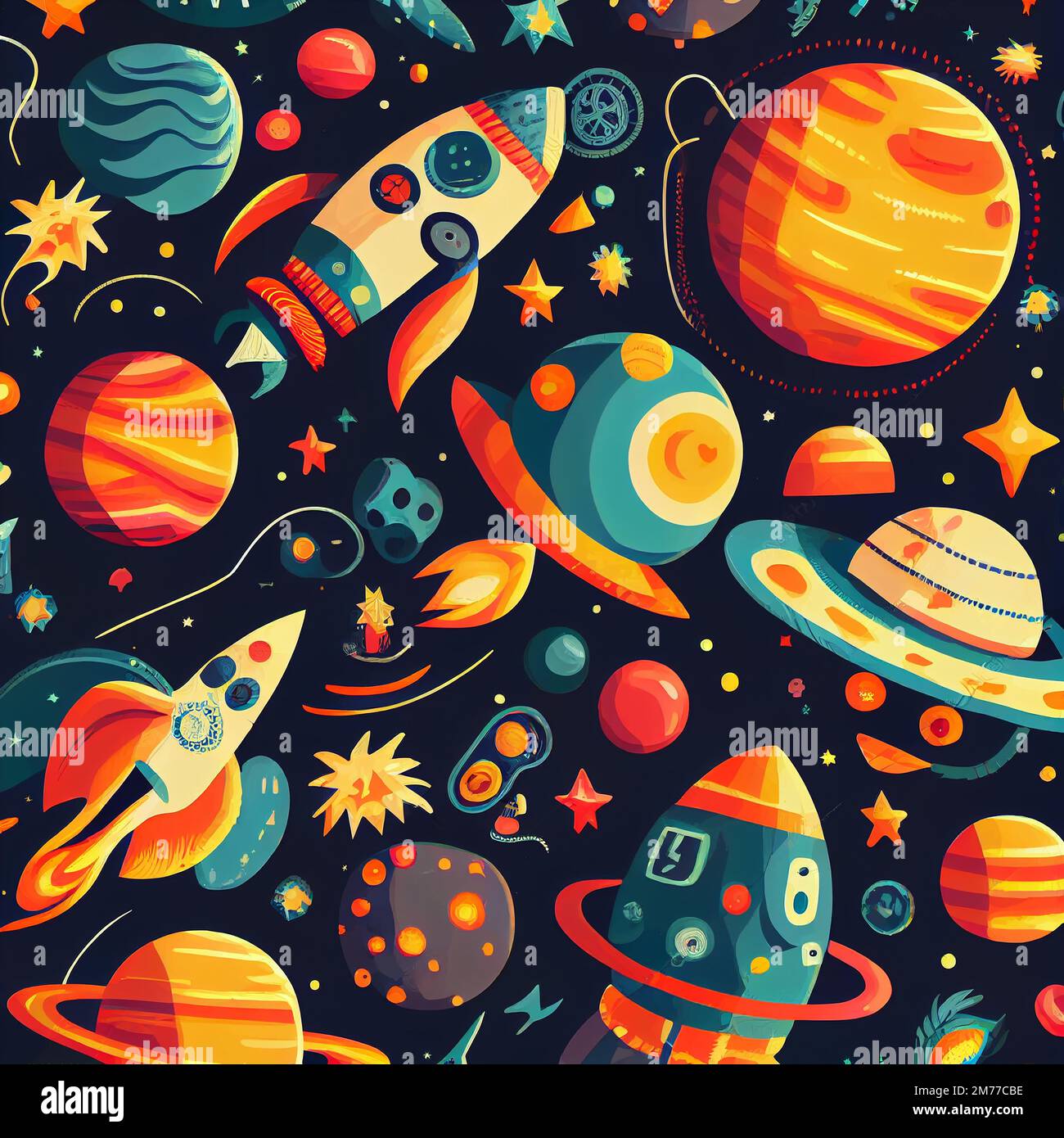 Kids space pattern hi-res stock photography and images - Alamy
