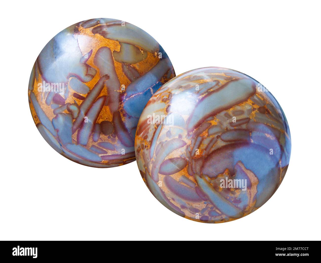 2 Qi Gong balls isolated on white background Stock Photo - Alamy