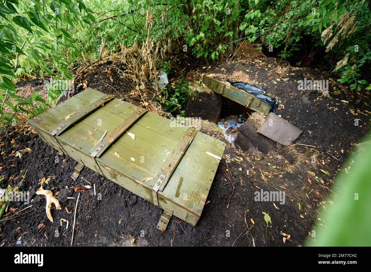 Zaporizhzhia, Ukraine, July 1, 2022: military trenches, living ...