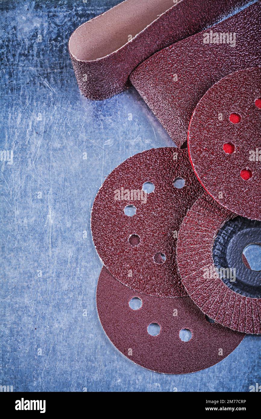 Polishing paper sanding discs abrasive flap wheels on metallic ...