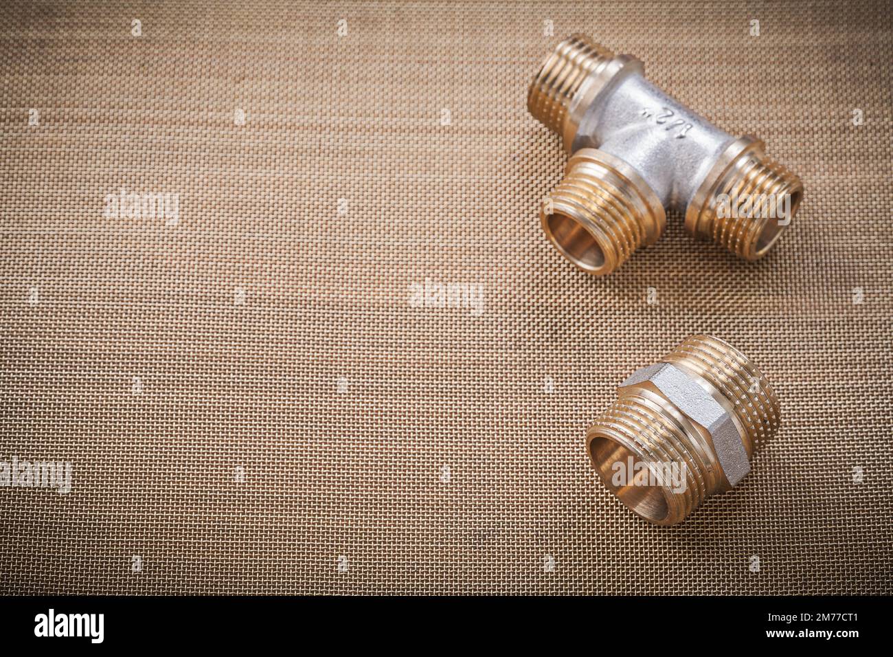 Plumbing fixtures pipe fittings on water mesh filter horizontal version ...