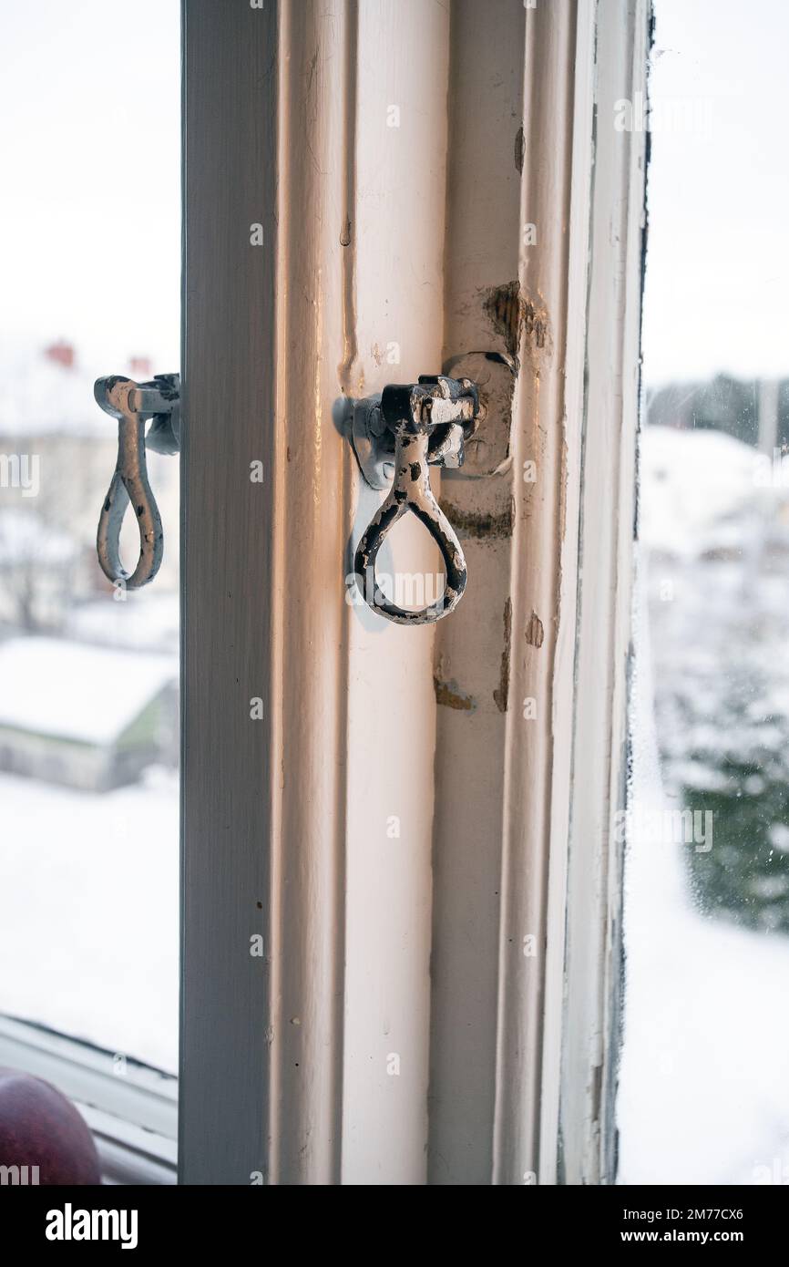 Old window catch Stock Photo - Alamy