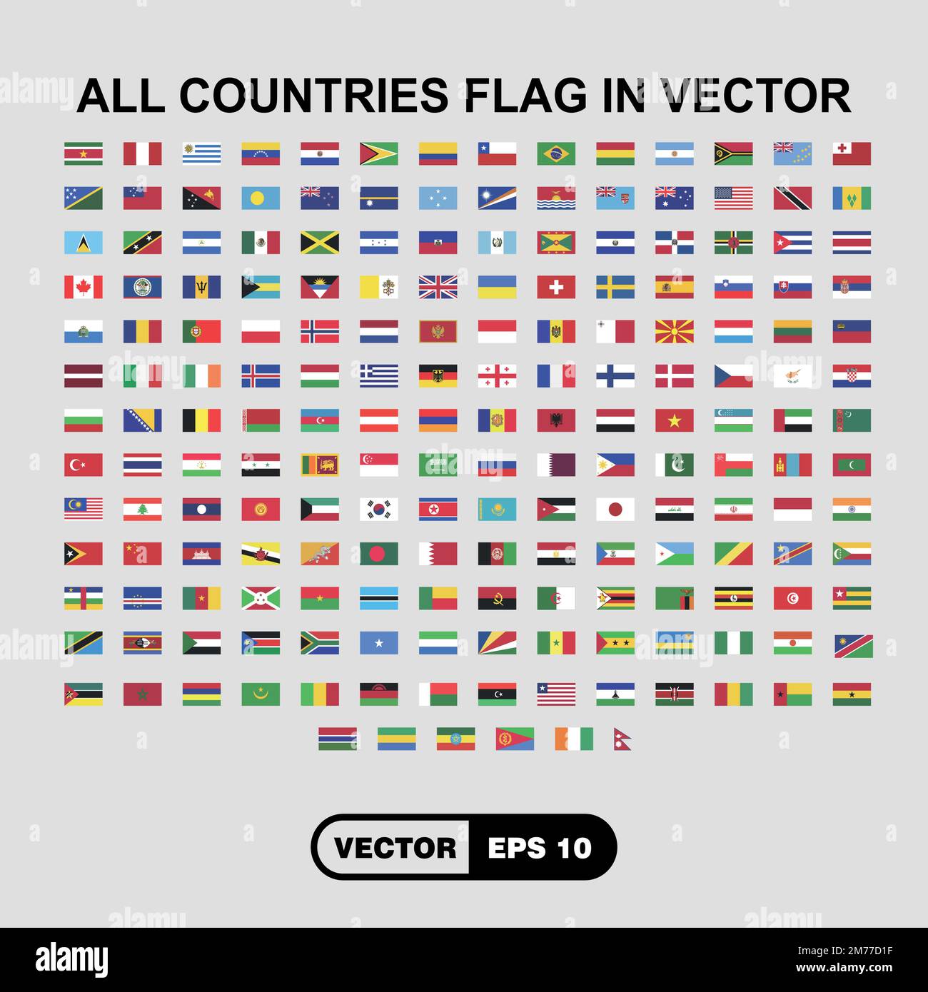 All official national flags of the world . circular design . Vector ...