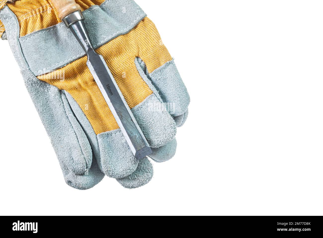 Protective gloves flat chisel isolated on white Stock Photo - Alamy