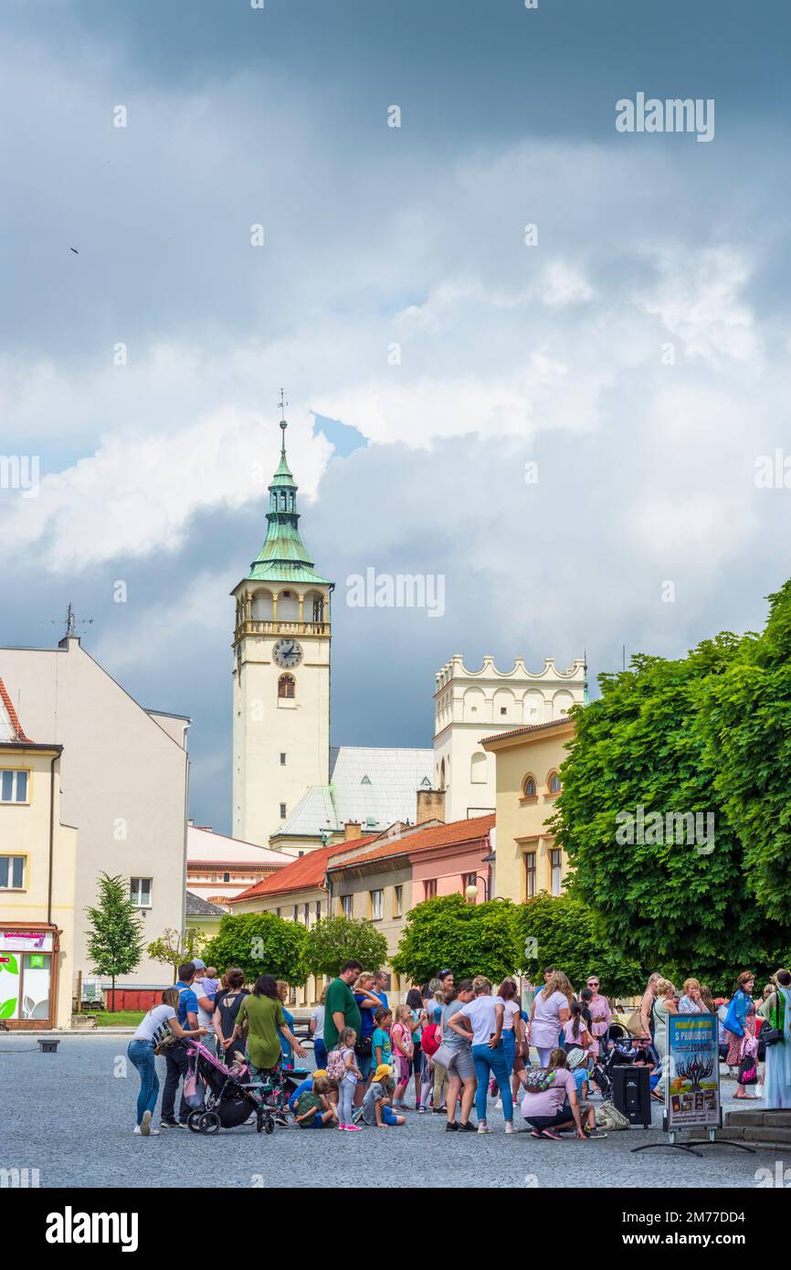 Lipnik nad Becvou (Leipnik): folk art festival at Town square, Church ...