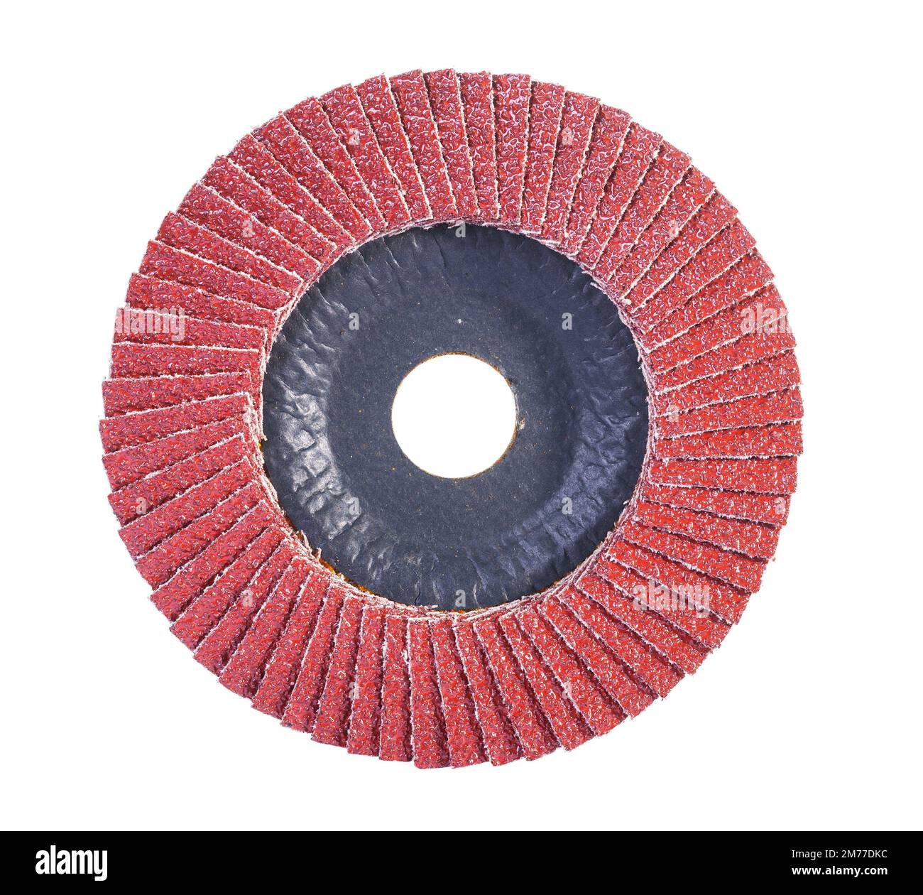 Red color abrasive flap disc isolated on white background Stock Photo ...
