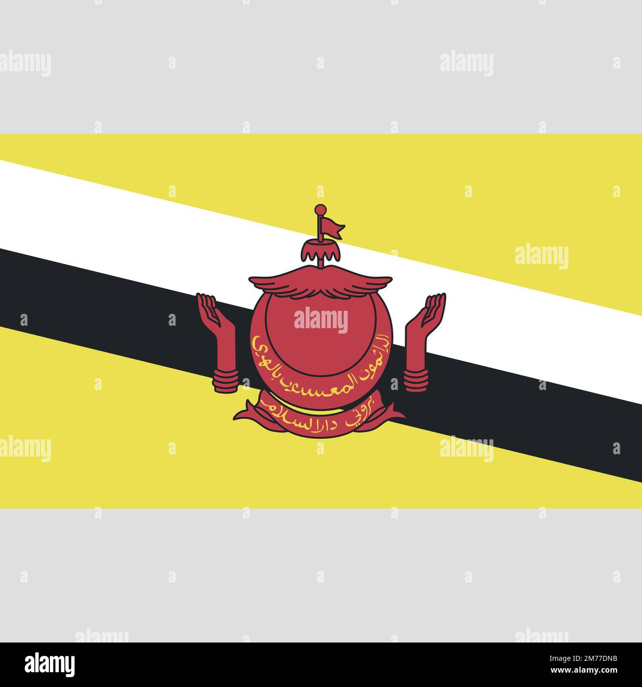 Watercolor texture flag of Brunei. Creative grunge flag of Brunei ...