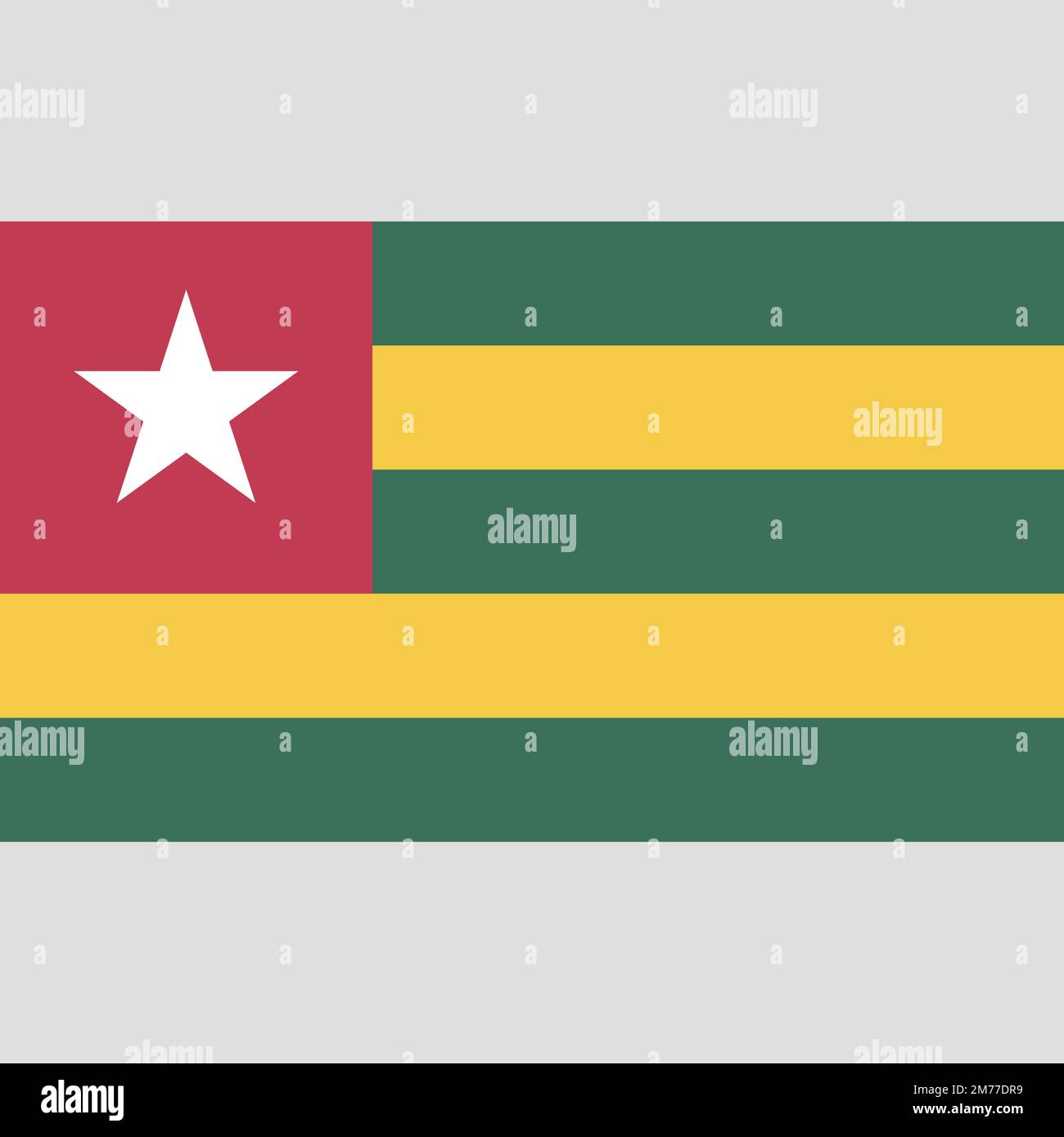 Vector flag of Togo. Accurate dimensions and official colors. Symbol of ...