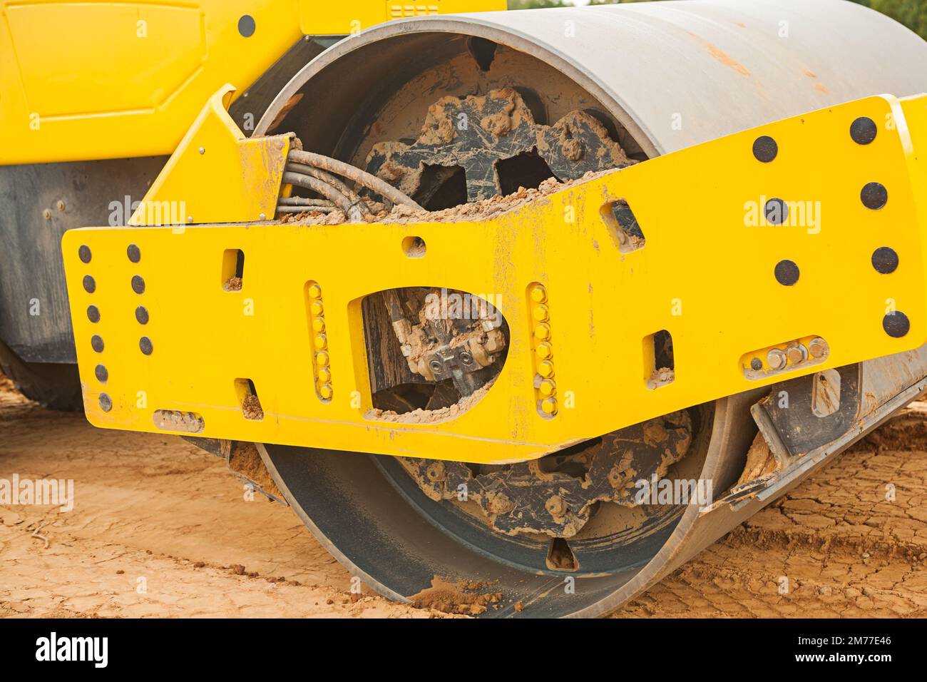 roll of sand compactor Stock Photo - Alamy