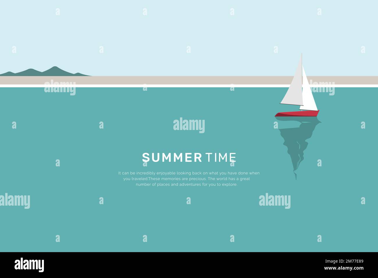 Sailing boat by the seaside vector Stock Vector Image & Art - Alamy