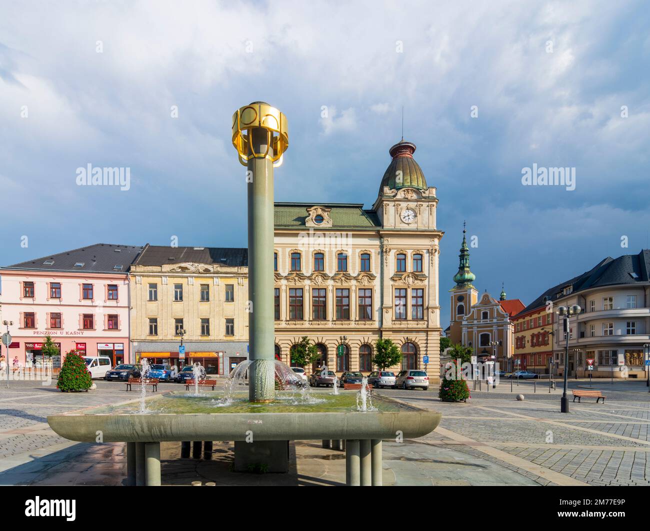Prerov (Prerau) : T. G. Masaryk Square in , Olomoucky, Olomouc Region ...