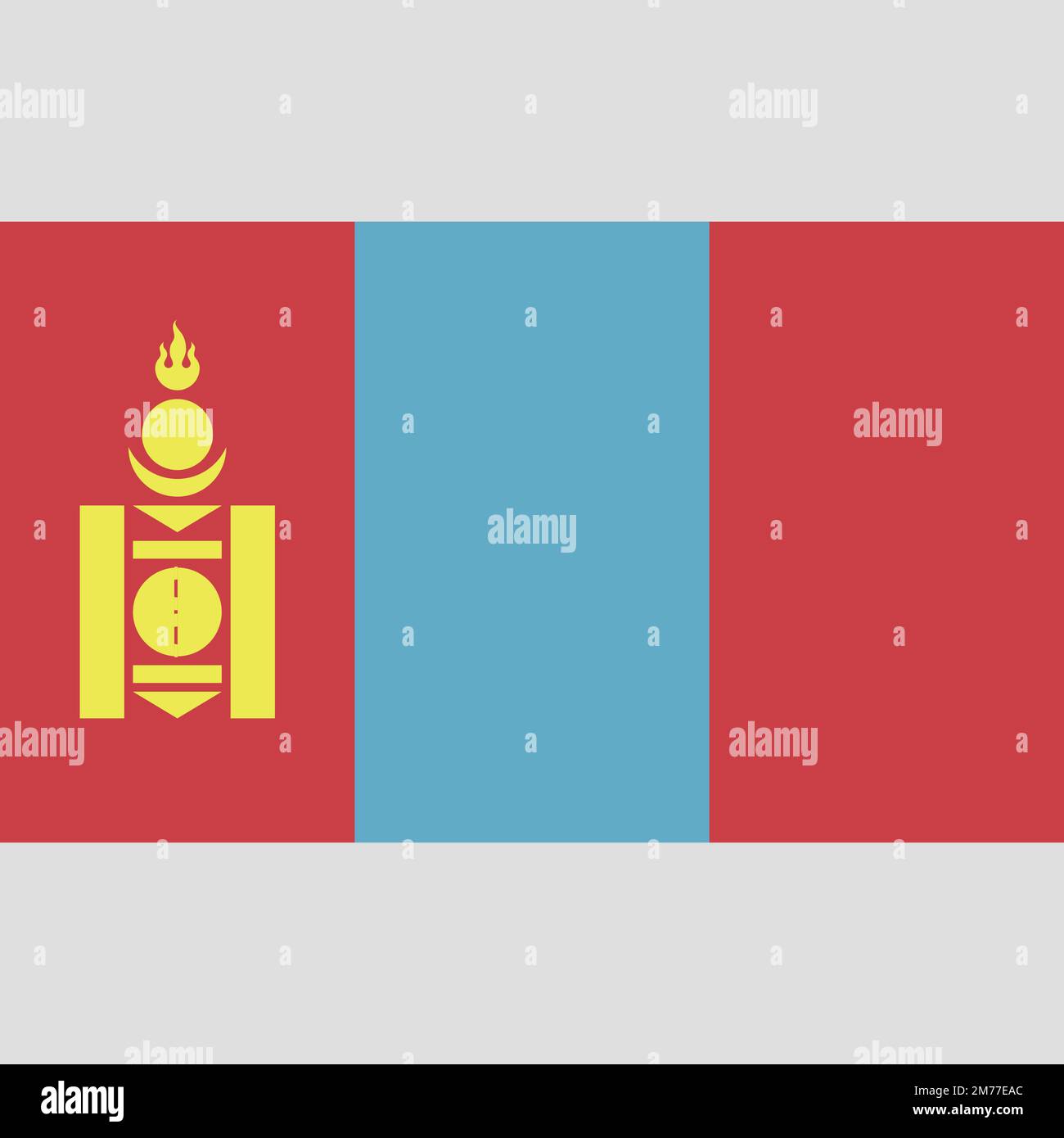National Mongolia flag, official colors and proportion correctly ...