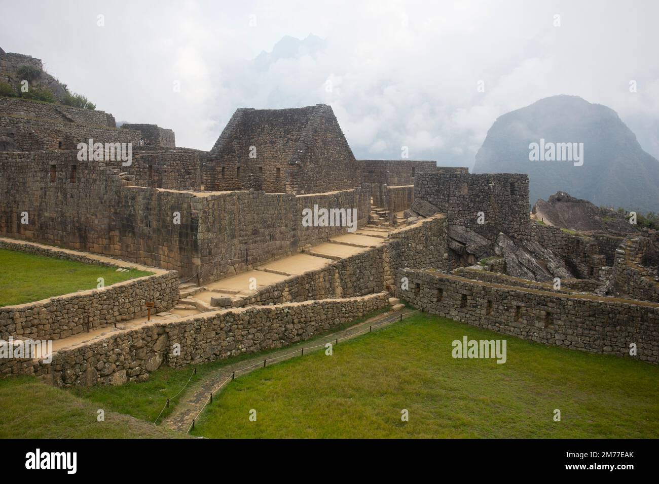 Panoramic view from Machu Picchu mountain. Views of the ancient Inca ...