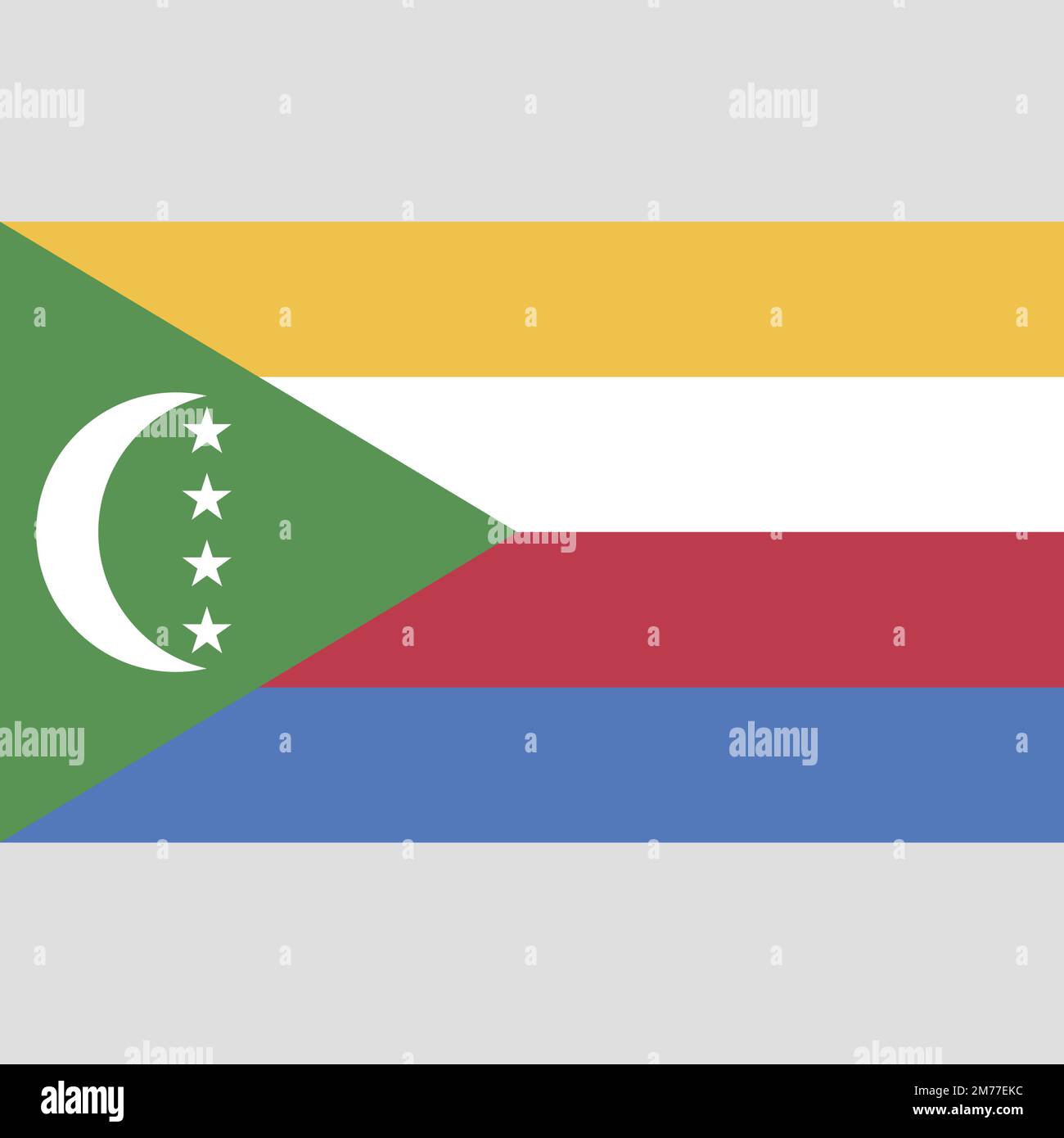 national flag of Union of the Comoros, in the original size,colours and ...