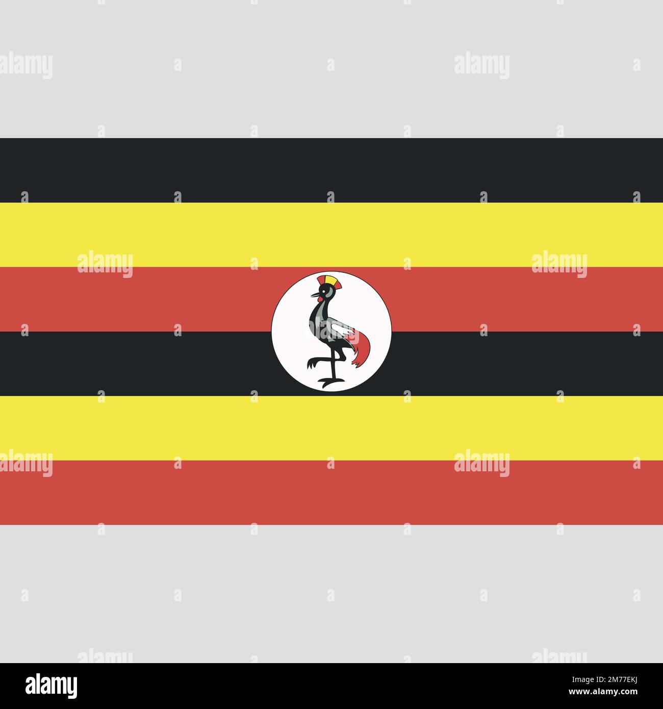 Original And Simple Uganda Flag Isolated Vector In Official Colors And