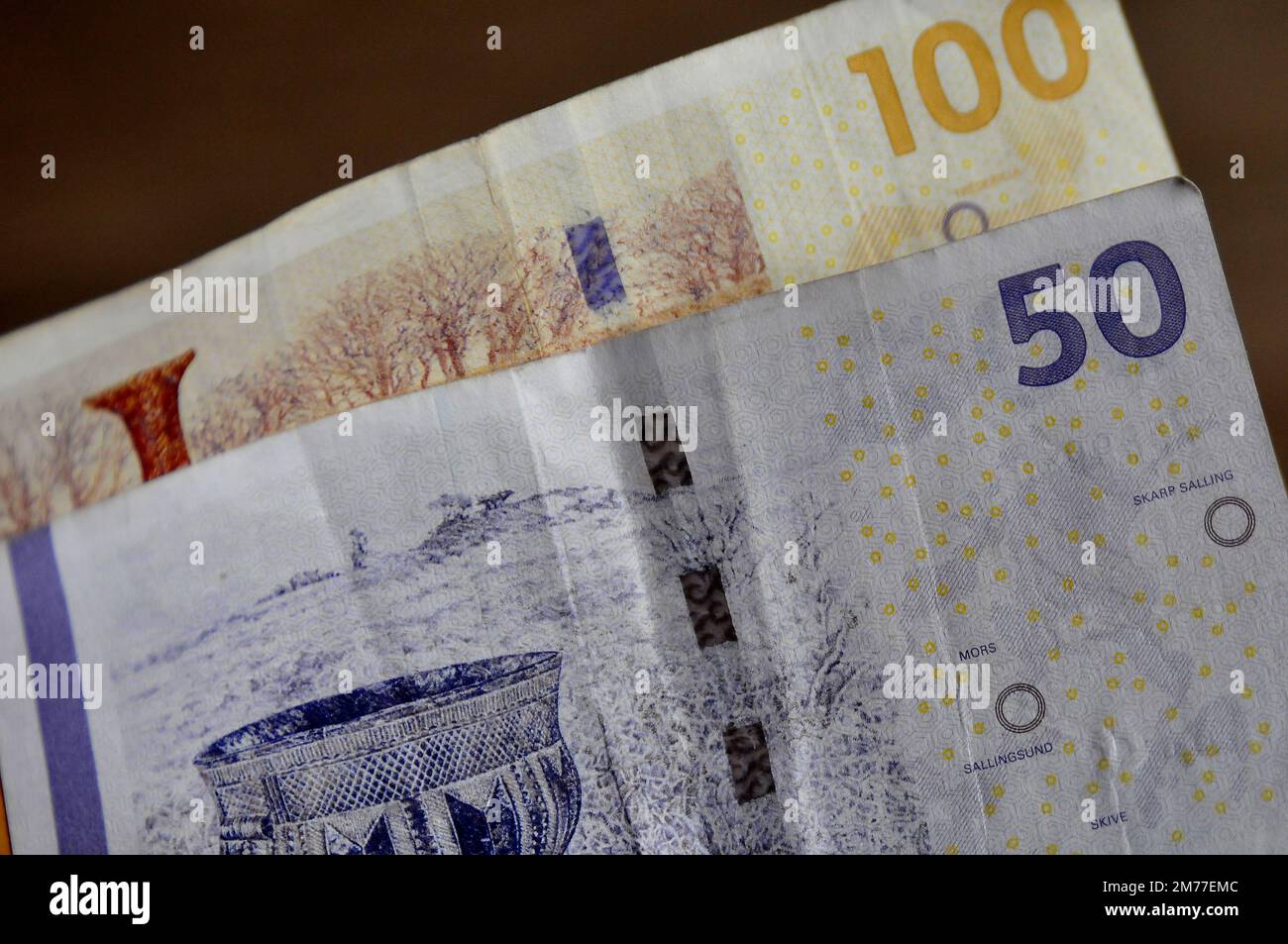 Copenhagen/Denmark/08 January 2023/ Danish kroner notes currency in ...