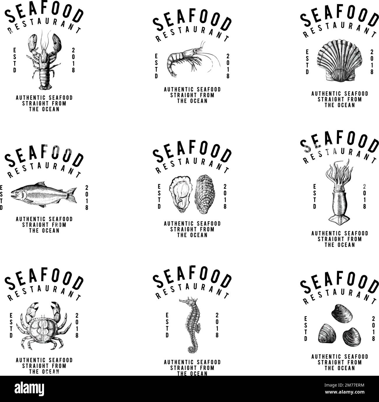 Set of food logo design vectors Stock Vector Image & Art - Alamy