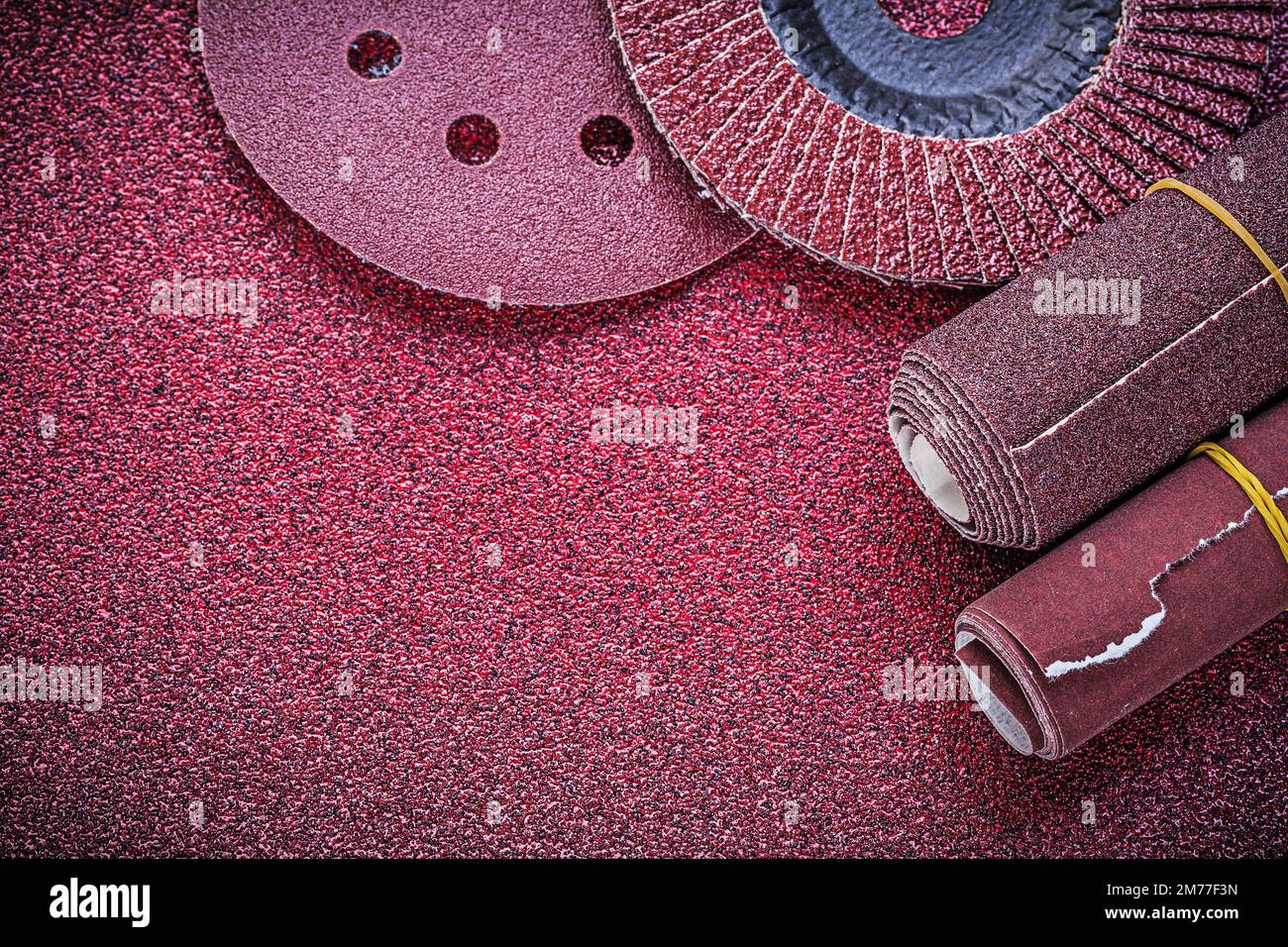 Set of abrasive flap wheels grinding discs sandpaper rolls Stock Photo ...