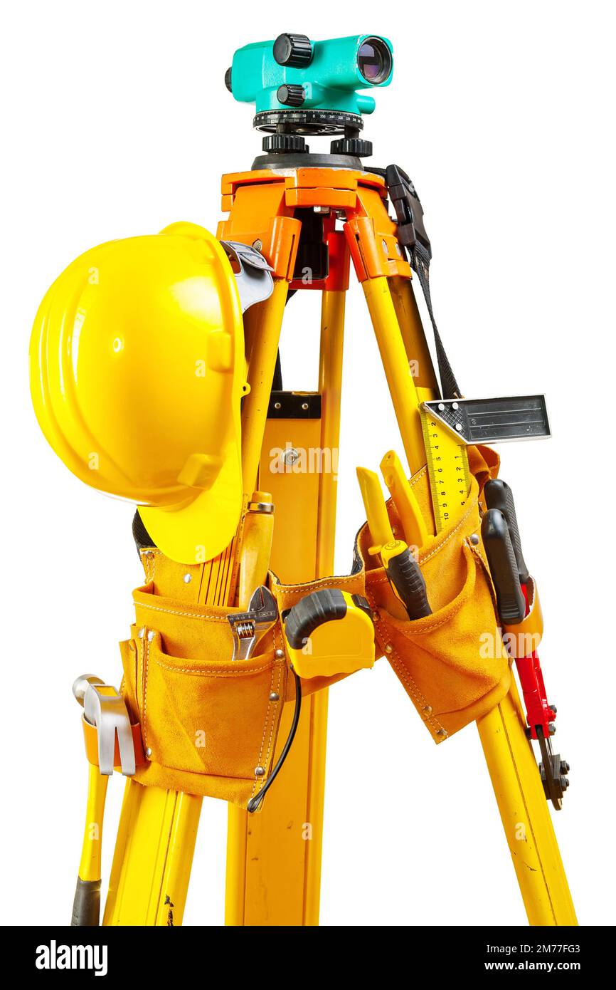 set of tools on theodolite Stock Photo - Alamy