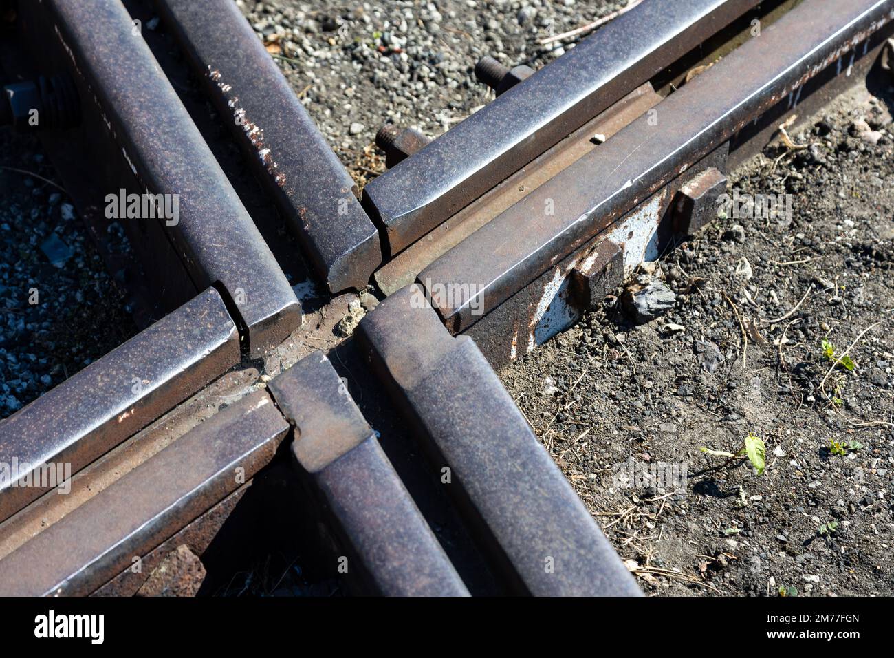 Intersection crossing railway track junction hi-res stock photography ...