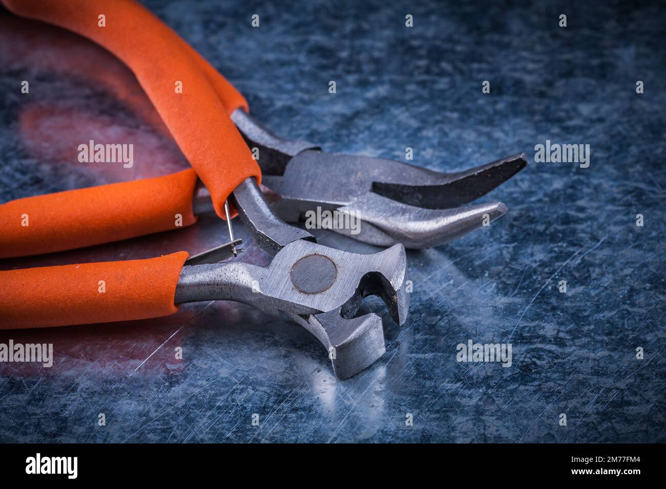 Sharp cutting pliers gripping tongs with rubber handles electricity ...