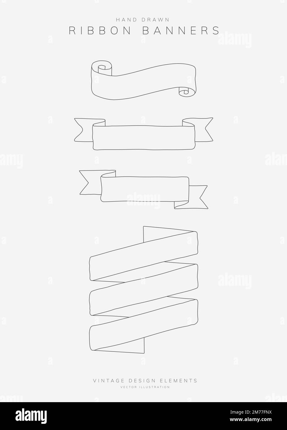 Hand drawn ribbon banner Stock Vector Images - Alamy