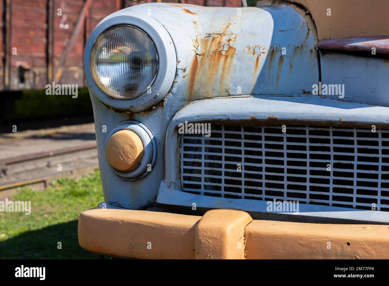 An old passenger car converted into a draisine. Vehicles used in the ...