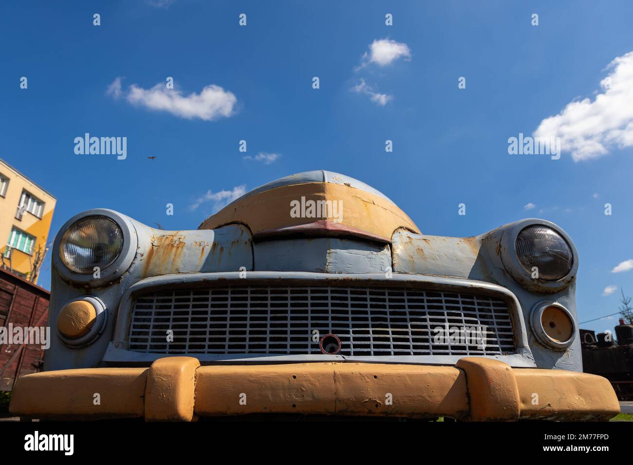 An old passenger car converted into a draisine. Vehicles used in the ...