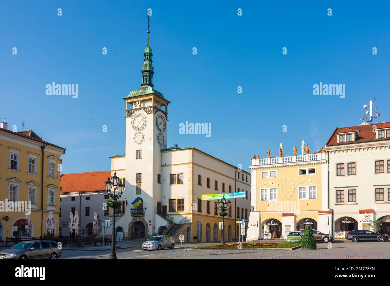 Kromeriz (Kremsier) : Town Hall, Velke Square in , Zlinsky, Zlin Region ...