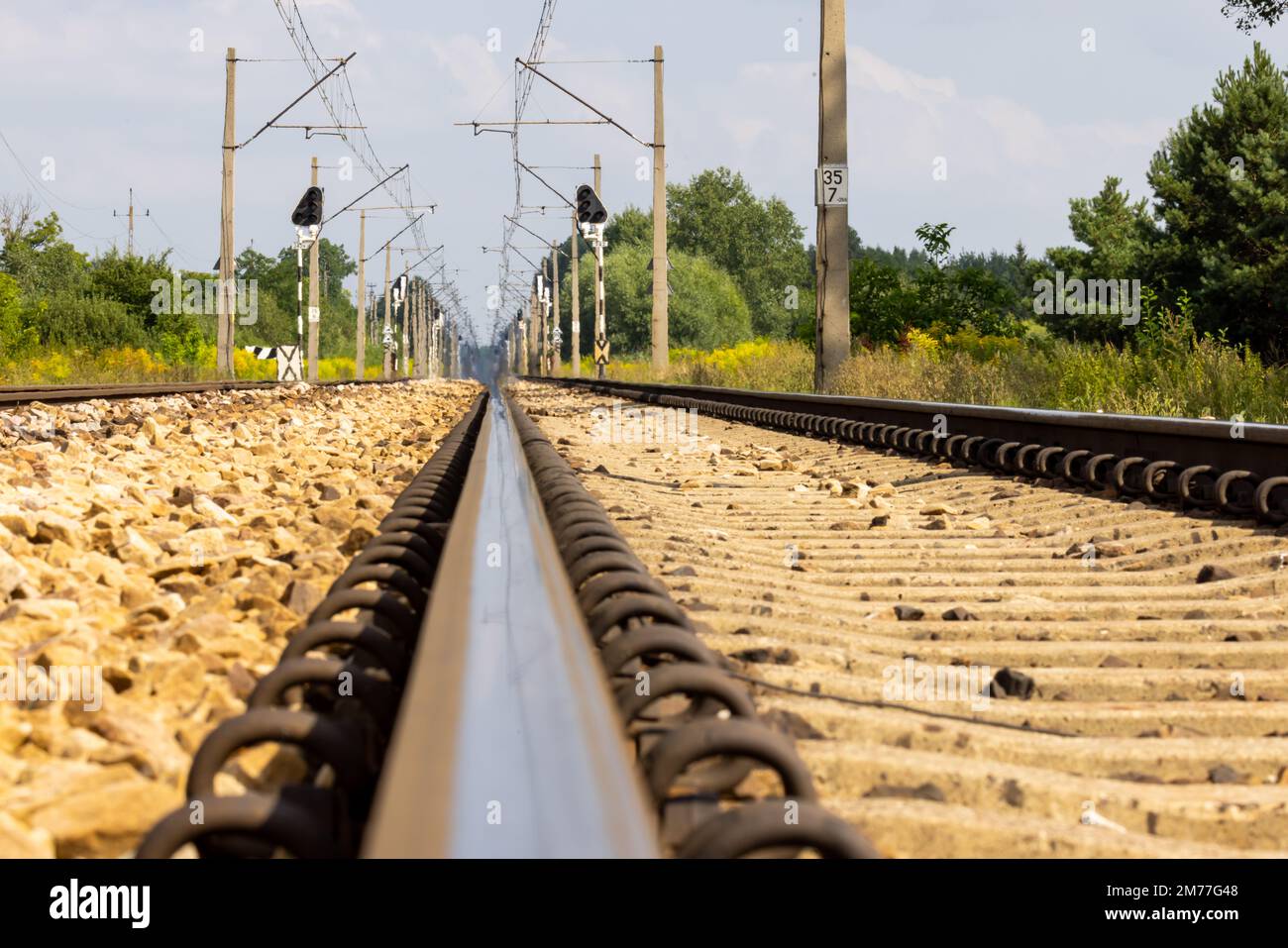 Railway tracks low angle perspective hi-res stock photography and ...