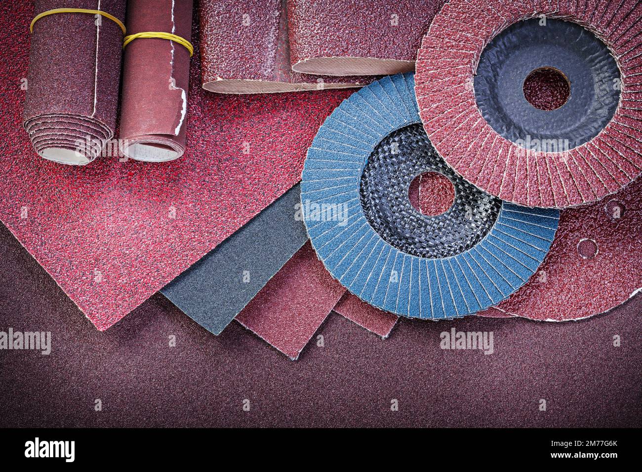 Stack of abrasive tools on polishing sheet Stock Photo - Alamy