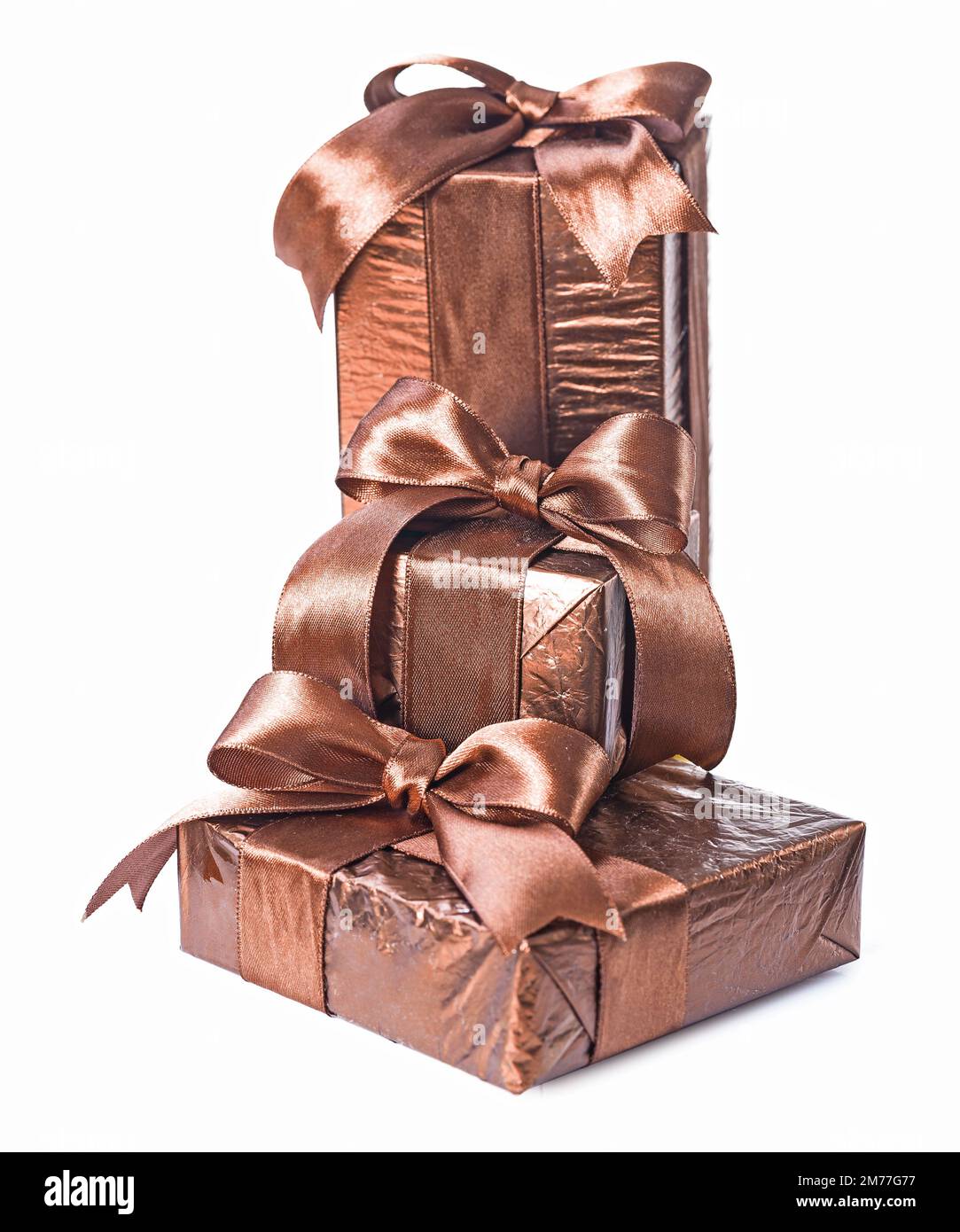 stack of gift boxes isolated Stock Photo - Alamy