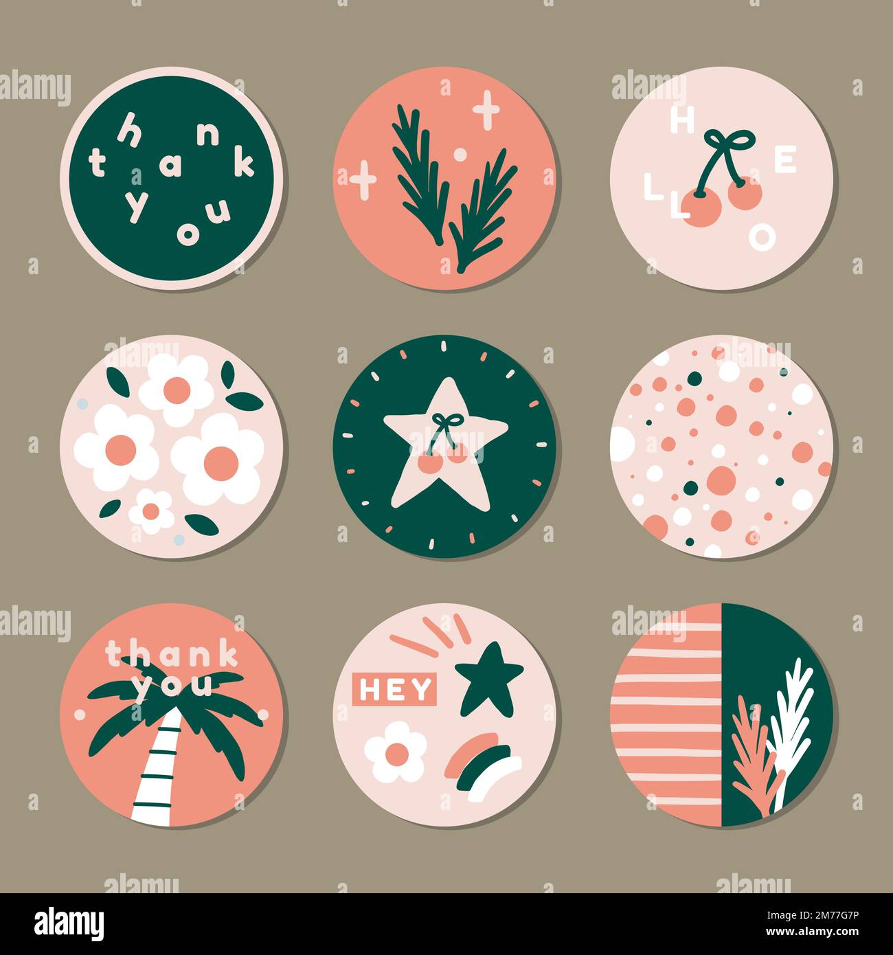 Tropical greetings sticker vector collection Stock Vector Image & Art - Alamy