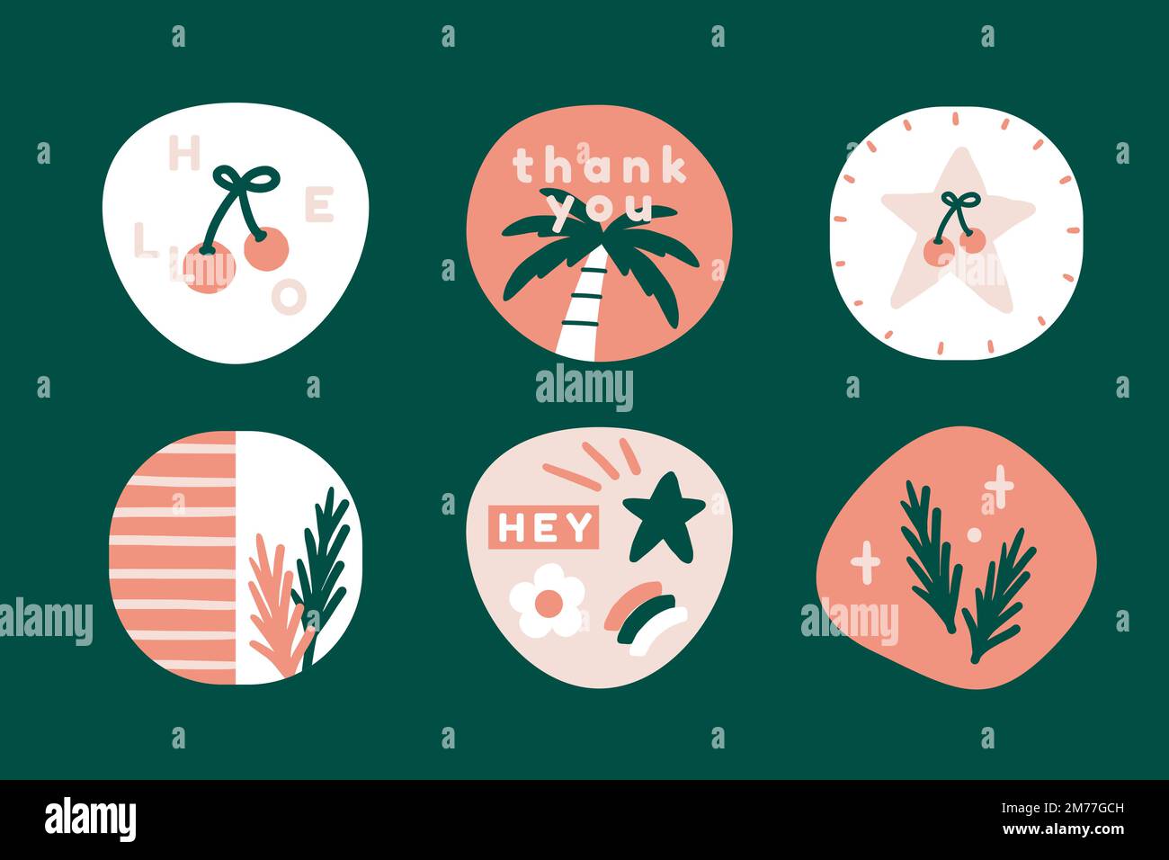 Tropical greetings sticker vector collection Stock Vector Image & Art - Alamy