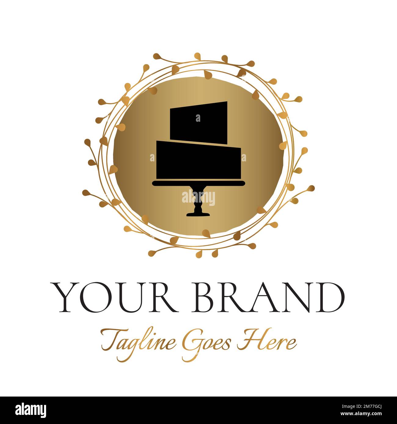 Elegant Cake Logo Design Stock Vector Image & Art - Alamy