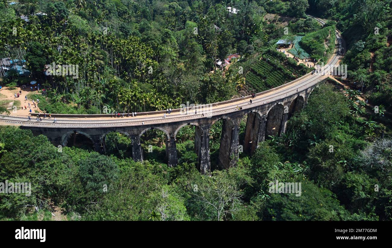 Aerial view of the Demodara nine-arch bridge Stock Photo - Alamy