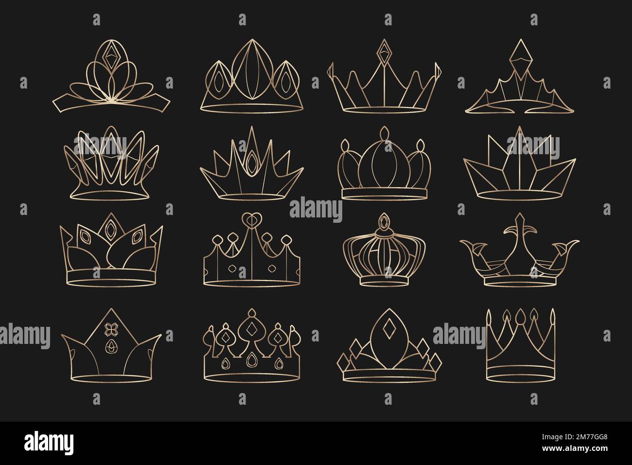 Luxurious royal crown designs vector collection Stock Vector Image ...