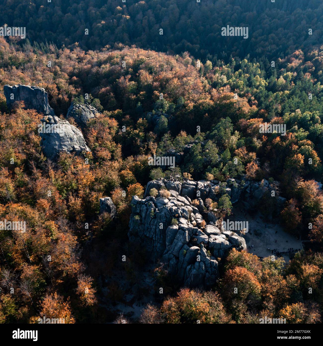 Dovbush rocks and a view of them from a height, a photo of Dovbush ...