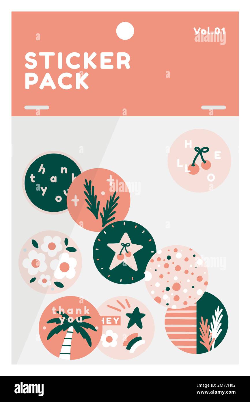 Tropical sticker label pack vector Stock Vector Image & Art - Alamy