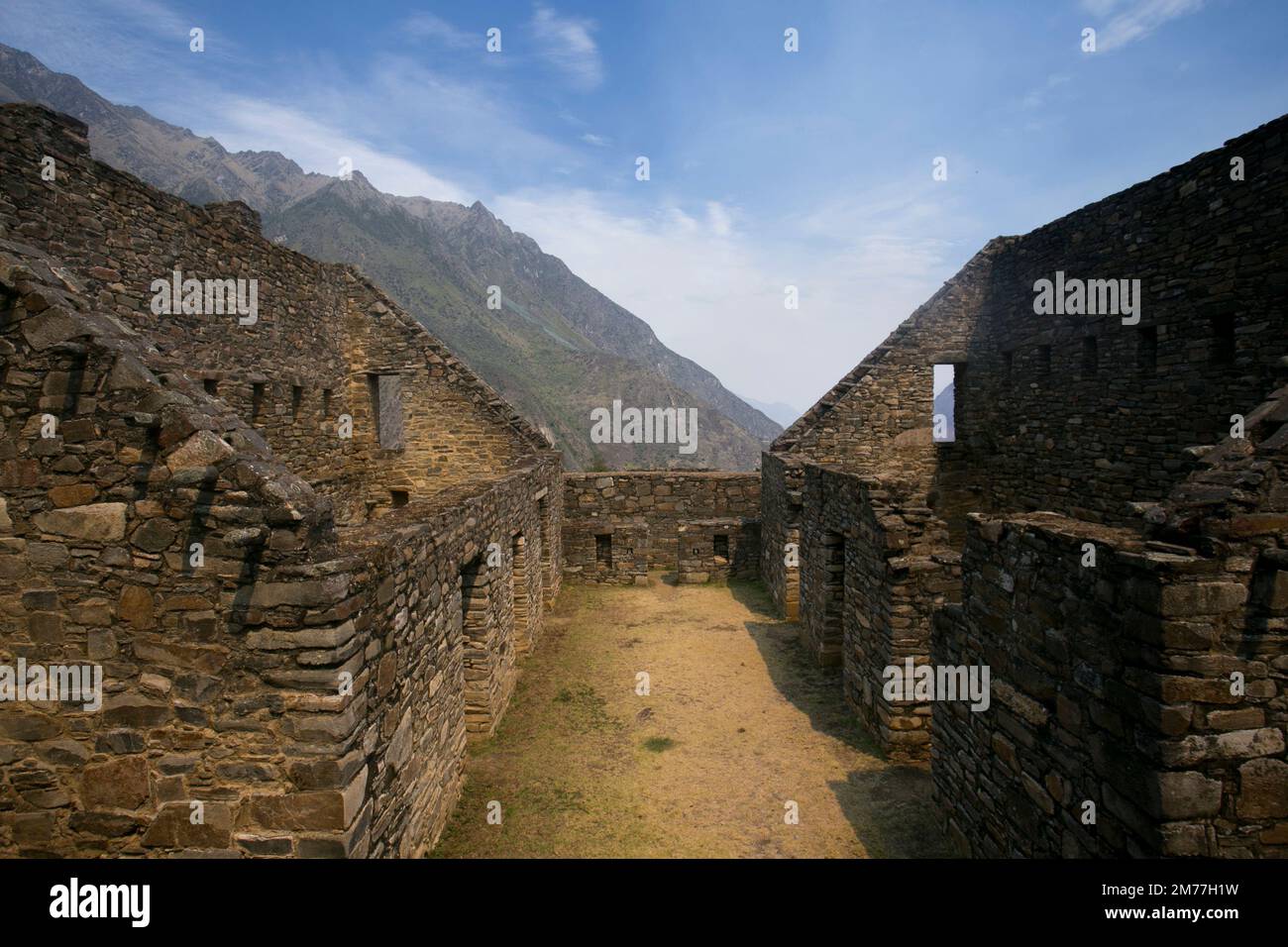 Ruins of Choquequirao, an Inca archaeological site in Peru, similar in ...