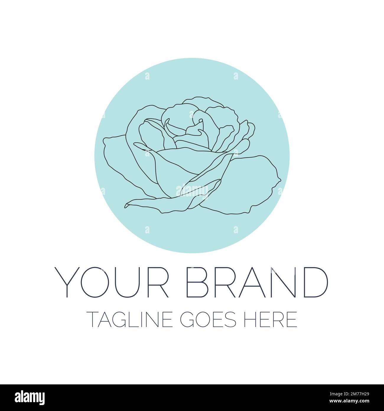 Round bouquet flower line Stock Vector Images - Alamy