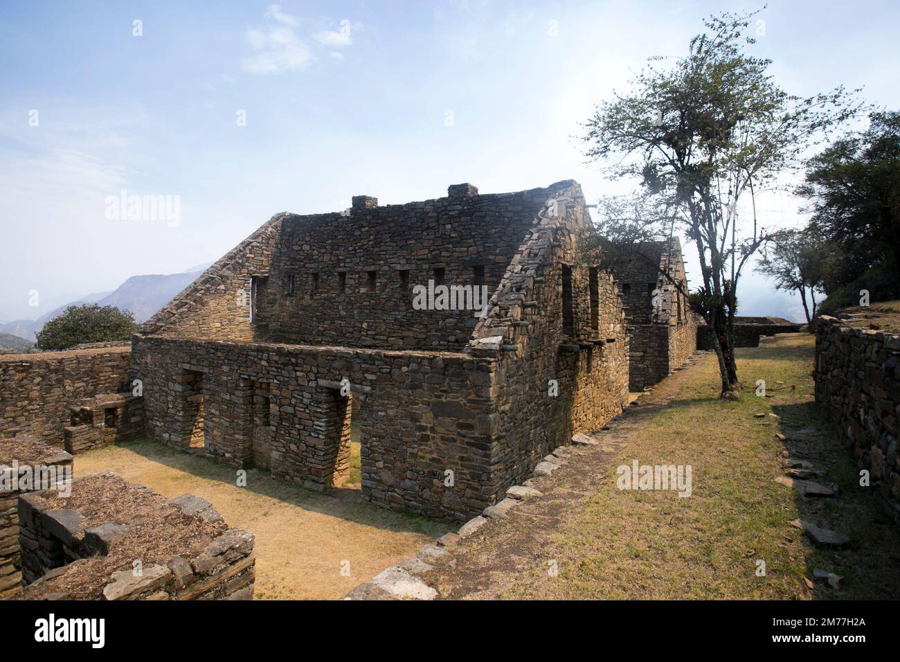 Ruins of Choquequirao, an Inca archaeological site in Peru, similar in ...