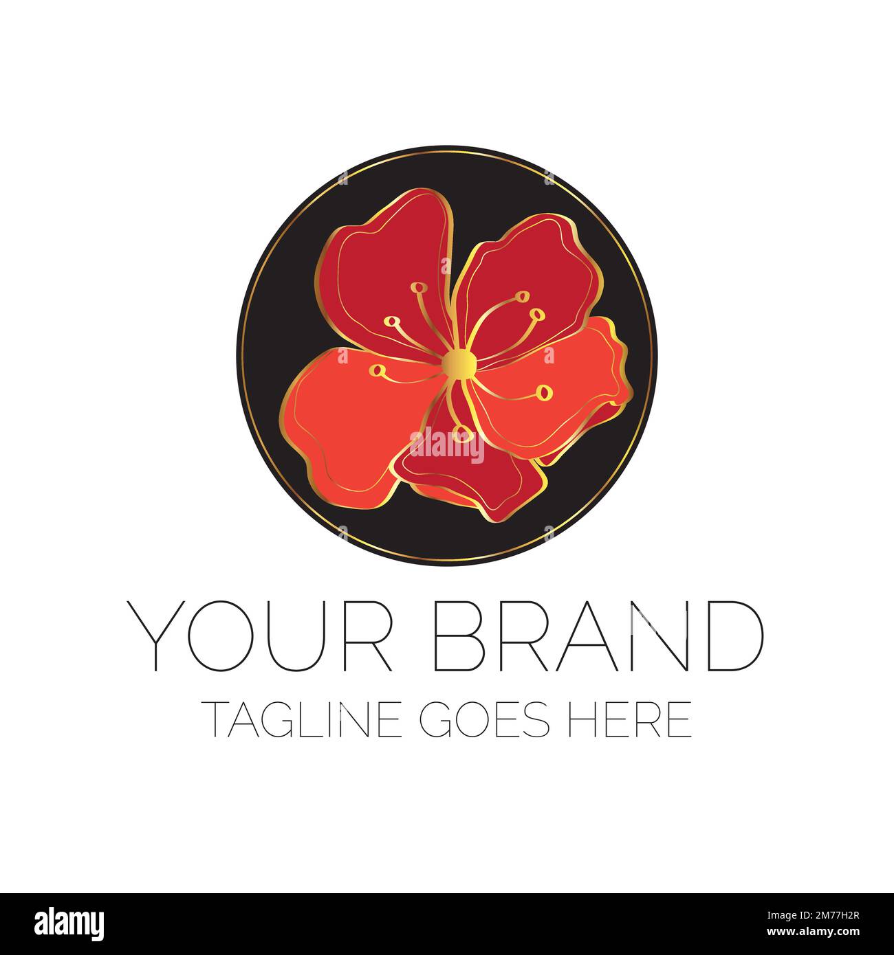 Red Flower Logo. Floral Brand Stock Vector Image & Art - Alamy