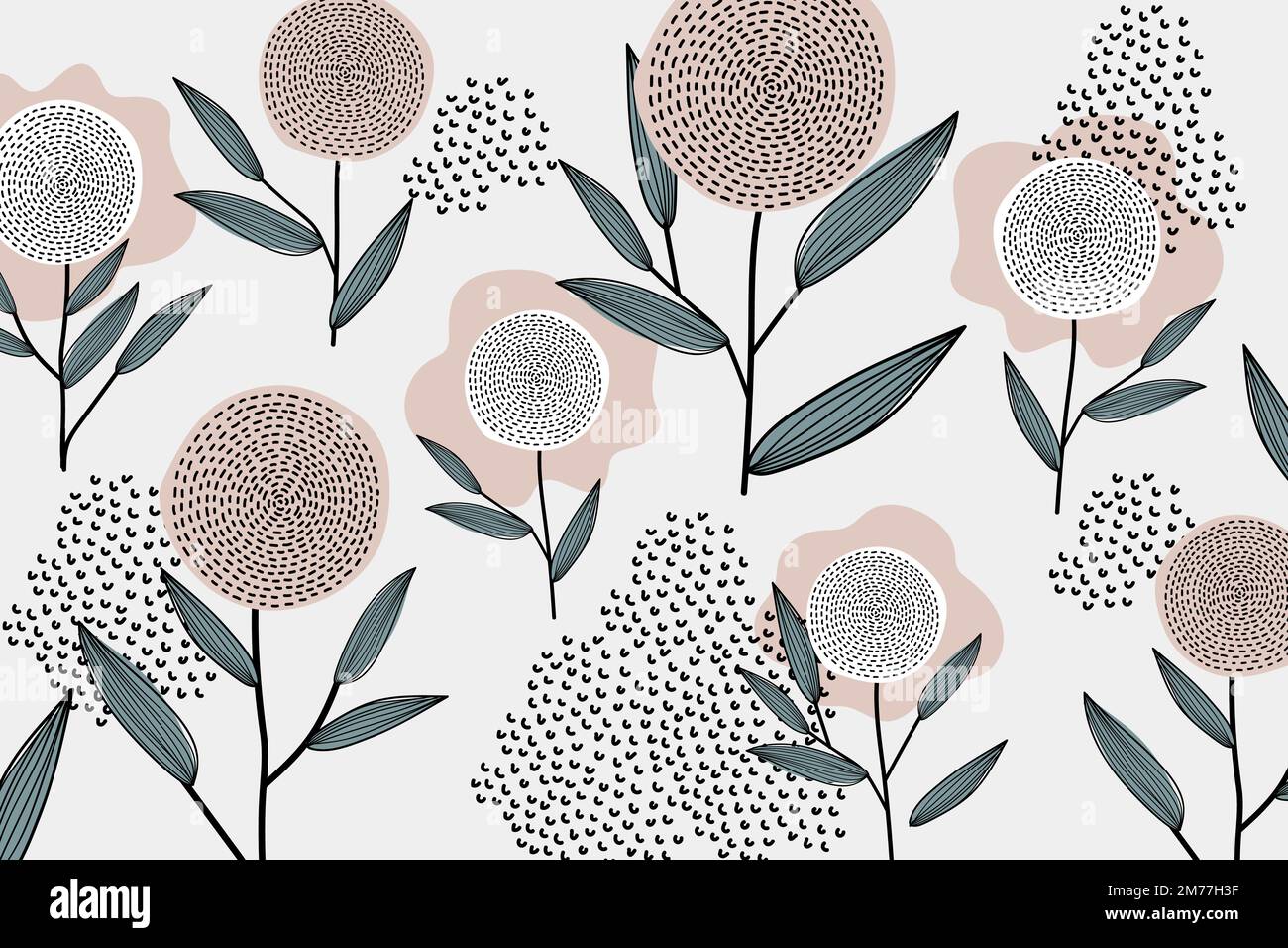 Flower patterned white background vector Stock Vector Image & Art - Alamy