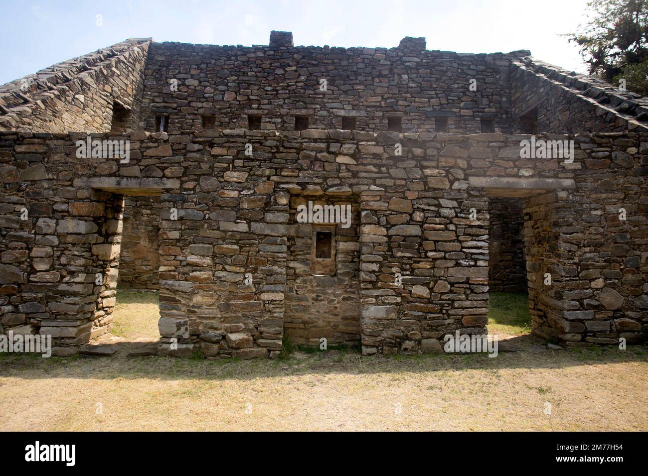 Ruins of Choquequirao, an Inca archaeological site in Peru, similar in ...